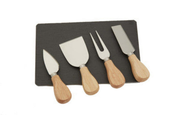 Carter Slate Board And 4 Piece Cheese Knife Set – Diletto Gifts