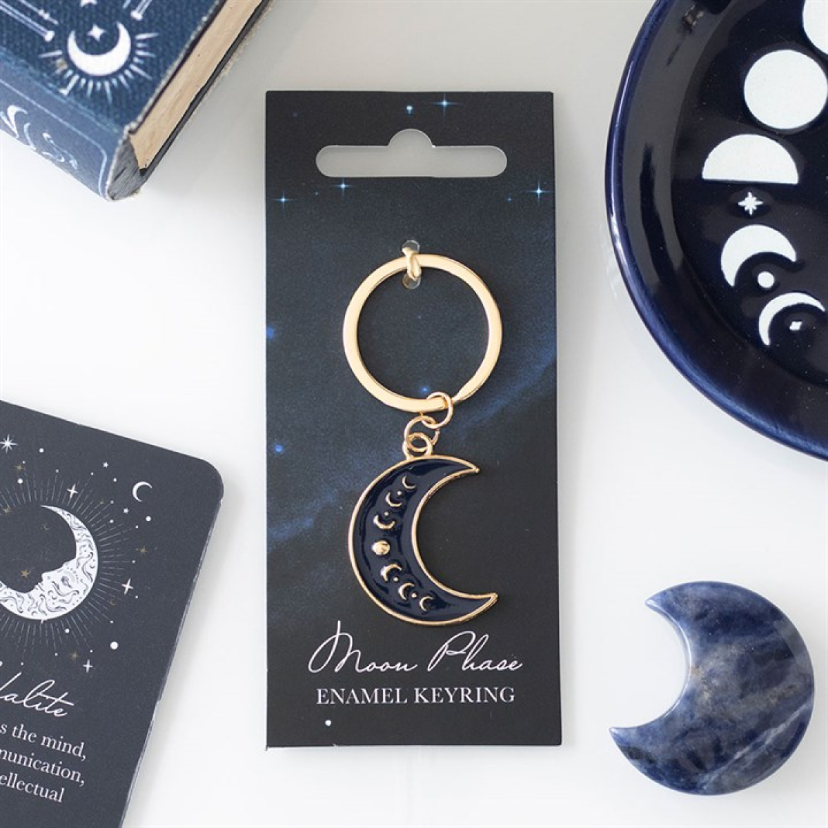 Blue Moon Phase Crescent Moon Keyring – Diletto Gifts